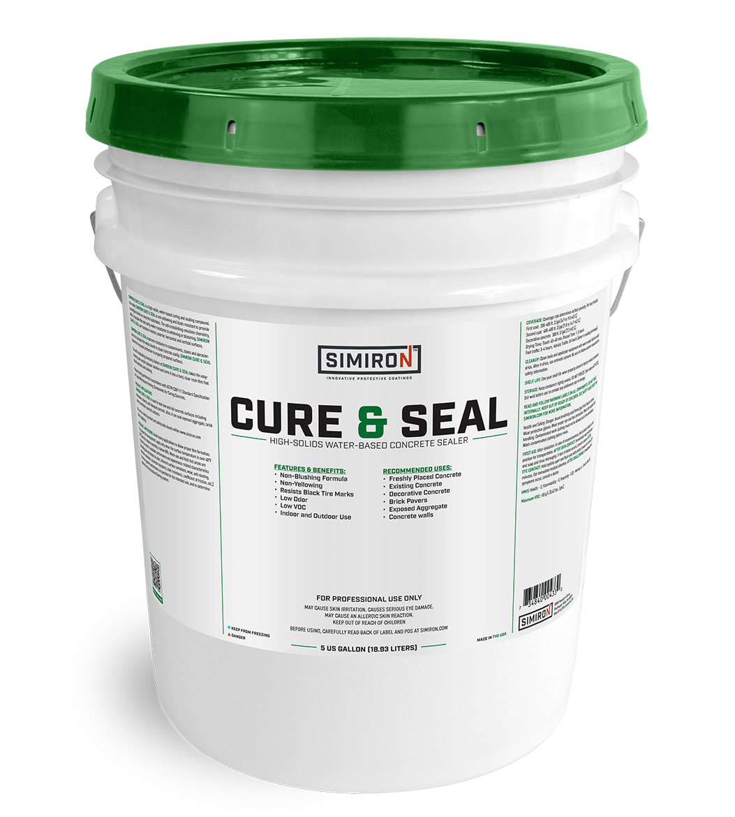 SIMIRON Cure & Seal 5 Gal – Water-Based Concrete Sealer – Simiron